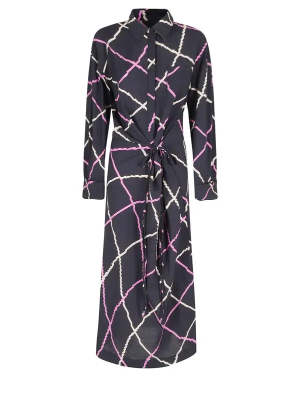 Essentiel Antwerp Long-sleeved Shirt Dress With Drawstring Waist - Black