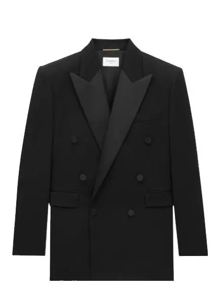 Saint Laurent Double-breasted Tuxedo Jacket - Black