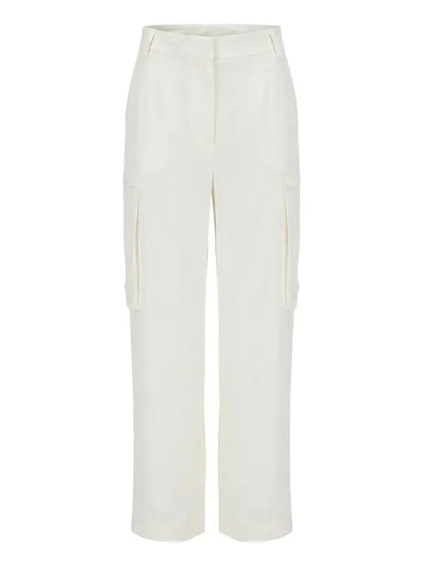 TWINSET Cargo Pocket Straight Trousers - White