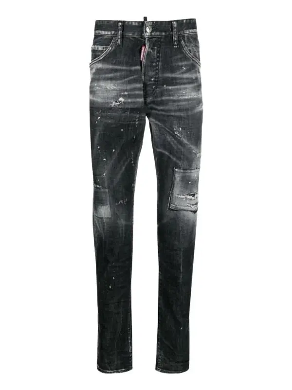 Dsquared2 1964 Distressed Slim-fit Jeans - Black