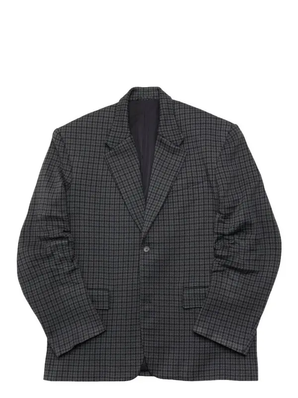 Balenciaga Checkered Tailored Knit Jacket - Gray
