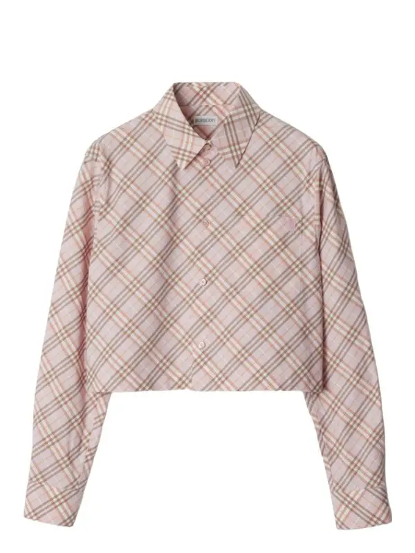 Burberry Vintage Check Cropped Button-down Shirt - Floss