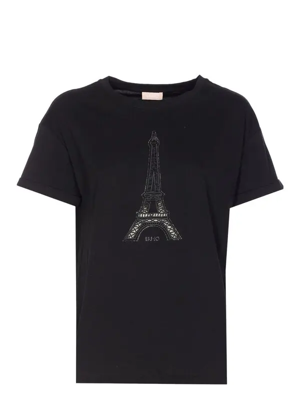 Liu Jo Embellished Crewneck T-shirt - Black