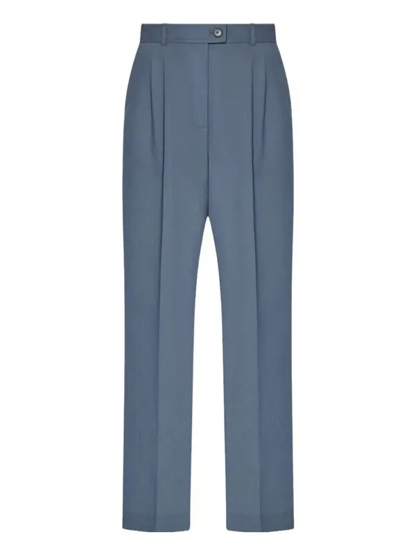 THE ROW Ragnar Pleated Wool Trousers - Cobalt Blue