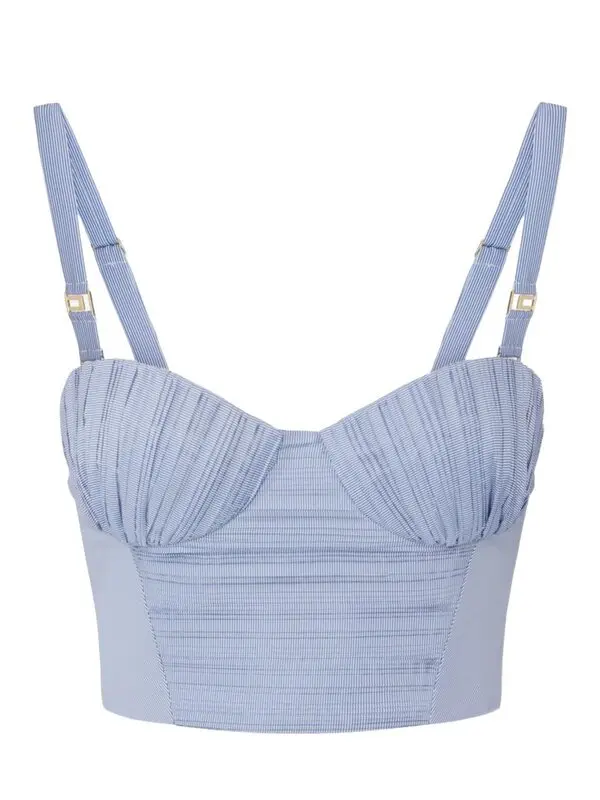 Elisabetta Franchi Top With Adjustable Shoulder Straps - Blue