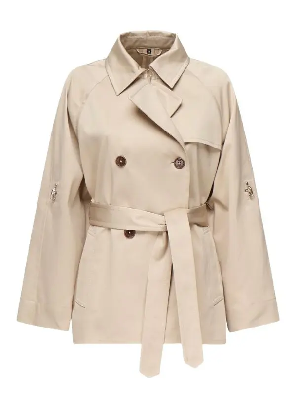 FAY Double-breasted Belted Coat - Nude