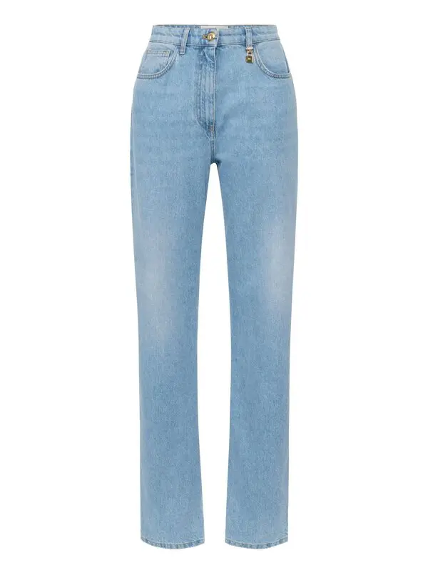 Elisabetta Franchi Logo Plaque Boyfriend Jeans - Light Blue