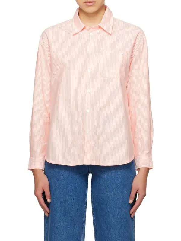A.p.c. Greg Striped Cotton Shirt - Orange