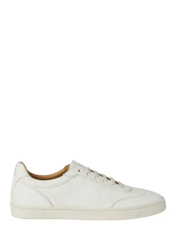 Brunello Cucinelli Panelled Logo Print Low-top Sneakers - White