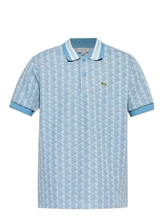 Lacoste Geometric Knit Polo Shirt - Blue