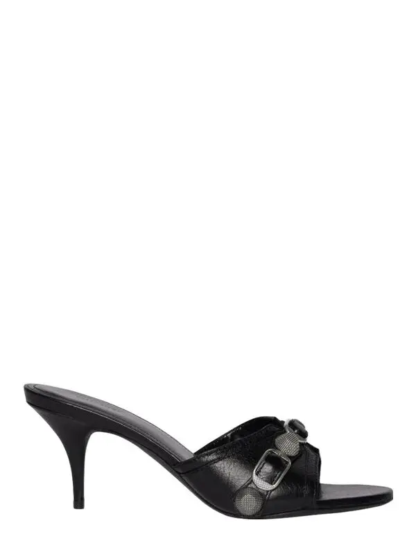 Balenciaga Cagole Heeled Sandals - Black