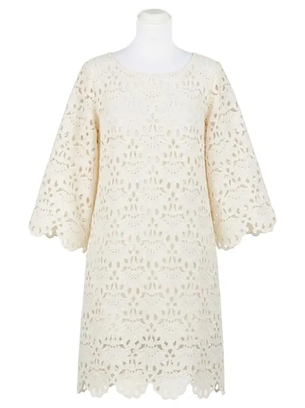 TWINSET Lace Dress With Three-quarter Sleeves - White