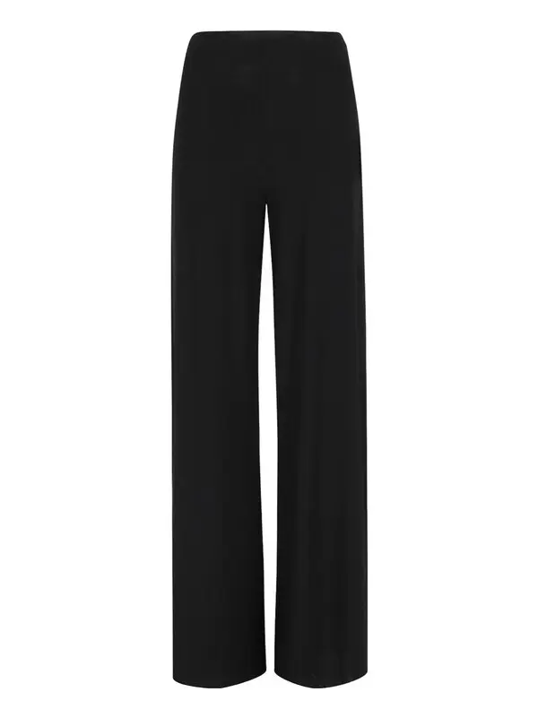 Norma Kamali Wide-leg Elastic Waistband Pants - Black