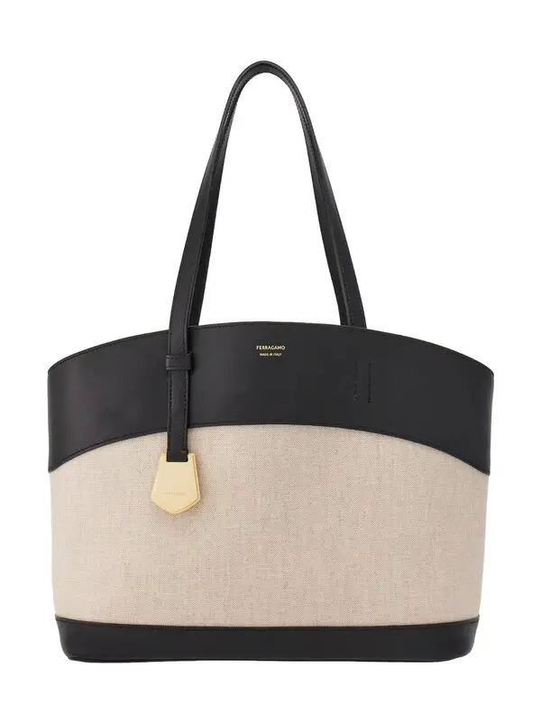 FERRAGAMO Tote Bag With Removable Pouch - Nude