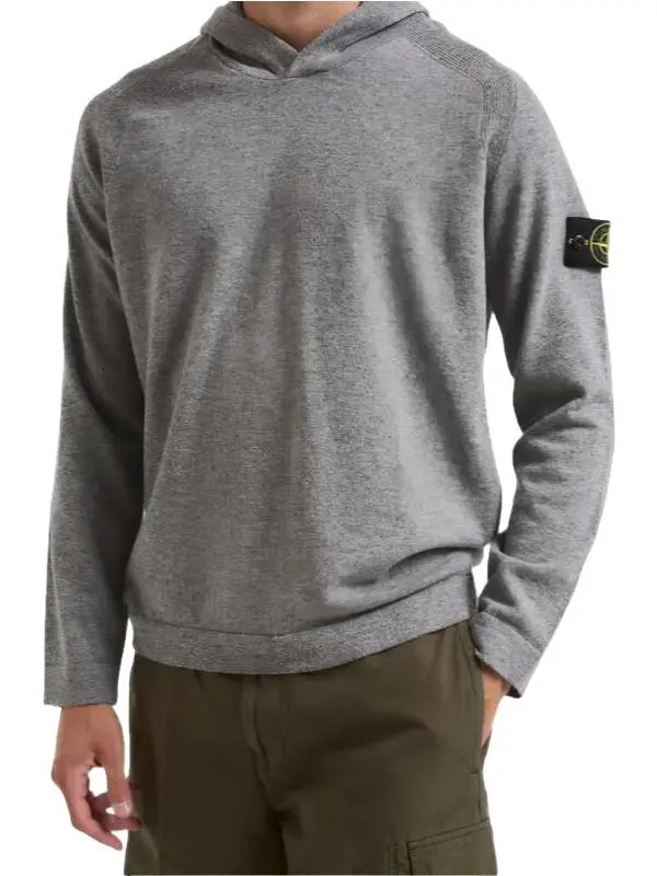 Stone Island 5100015 Hooded Knitwear - Gray