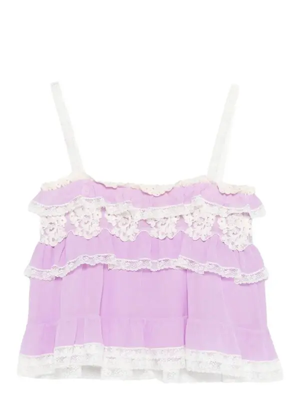 Alberta Ferretti Tiered Lace Camisole - Pink