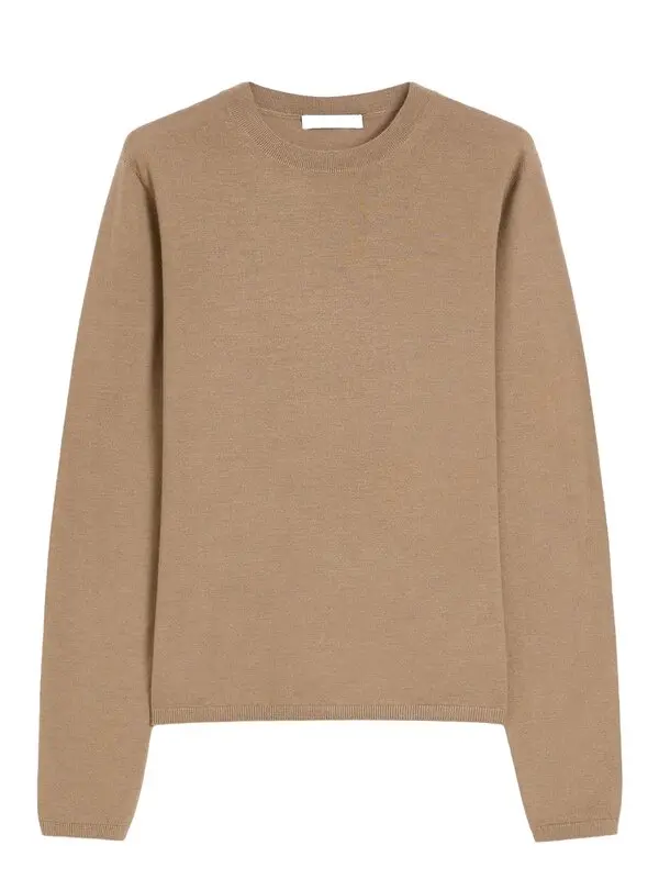 Max Mara Crew Neck Long-sleeved Knitwear - Nude