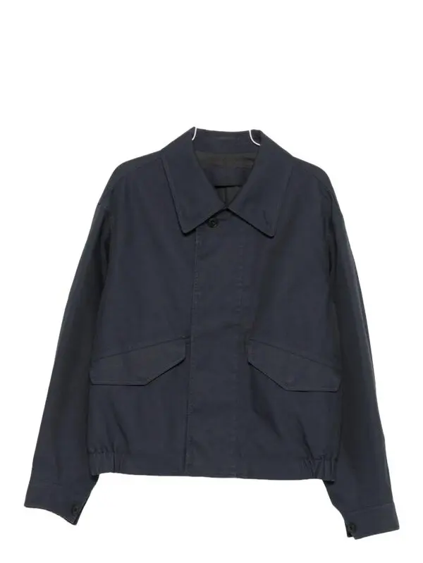 LEMAIRE Long-sleeved Shirt Jacket With Lapel Collar - Black