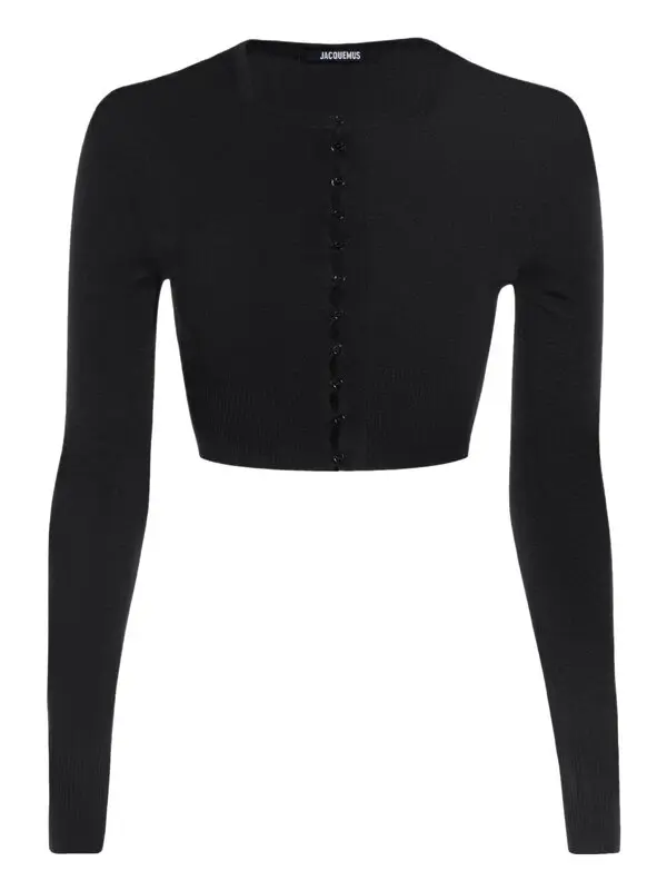 Jacquemus La Spiaggia Cropped Cardigan - Black