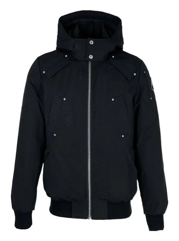 Moose Knuckles Ballistic Hooded Bomber Jacket - Black