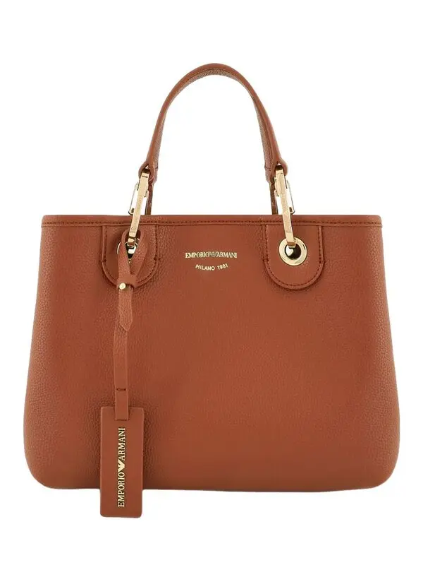 Emporio Armani Logo Stamp Shopping Bag - Brown