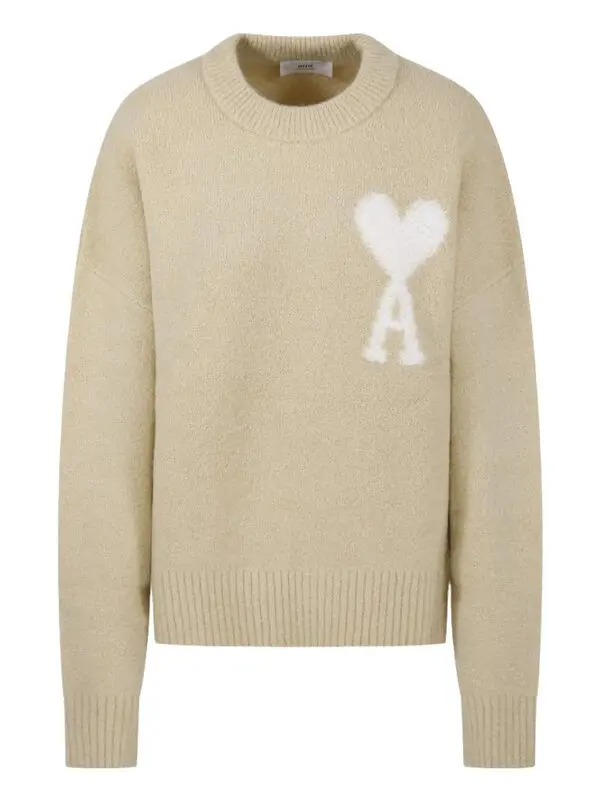 Ami De Coeur Intarsia Knit Jumper - Nude