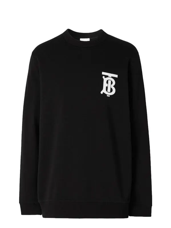 Burberry Monogram Motif Crew Neck Sweatshirt - Black
