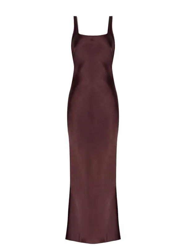 SAMSOE SAMSOE Sanuna Square-neck Split Maxi Dress - Red