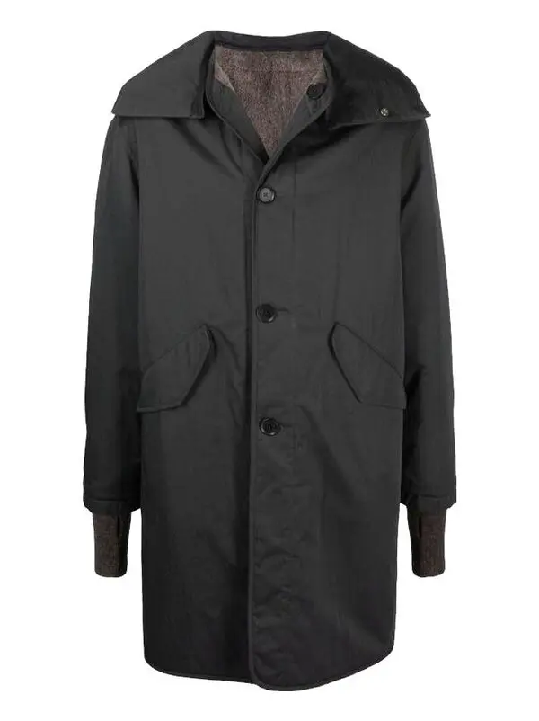 LEMAIRE Single-breasted Parka Coat - Black