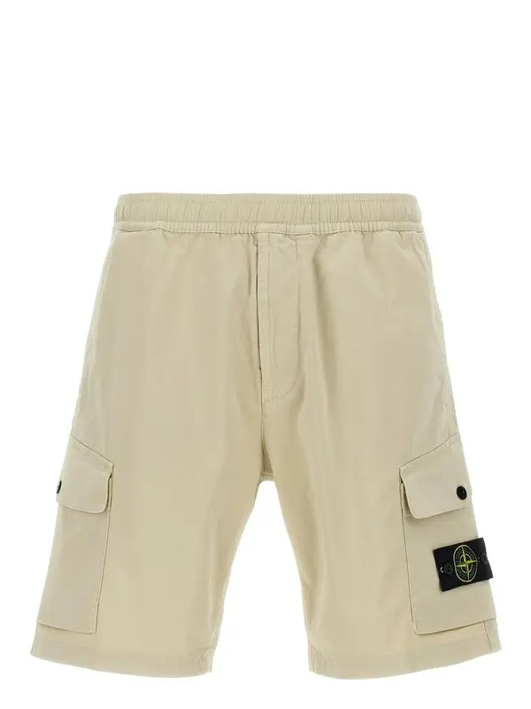 Stone Island Compass Badge Cargo Shorts - Sand-colored