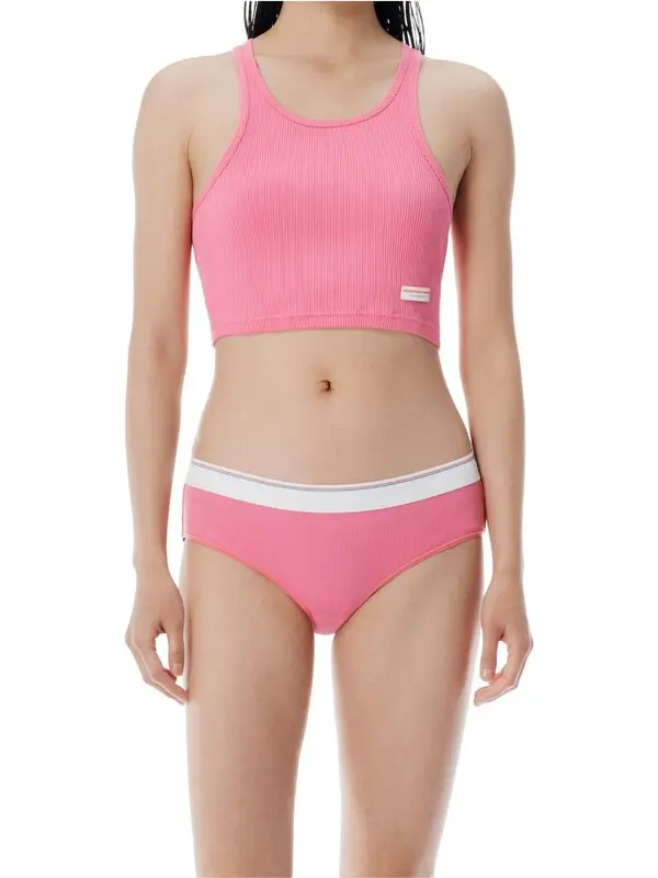 Alexander Wang Ribbed Cotton Racer Tank - Pink