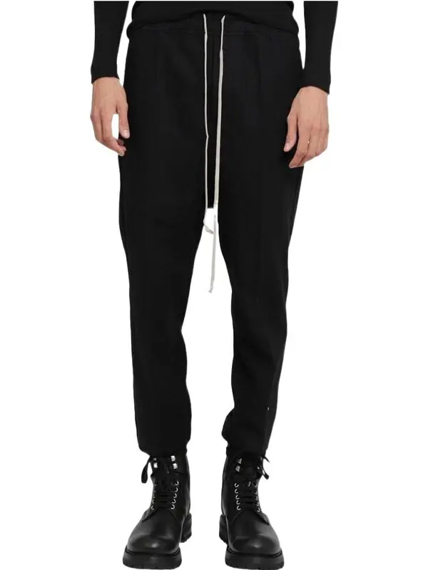 Rick Owens Drawstring Cropped Trousers - Black