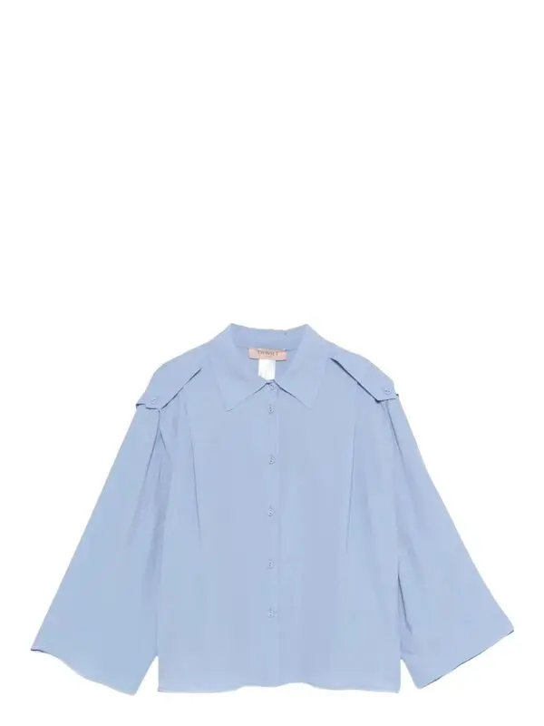 TWINSET Button Shoulder Blouse - Blue