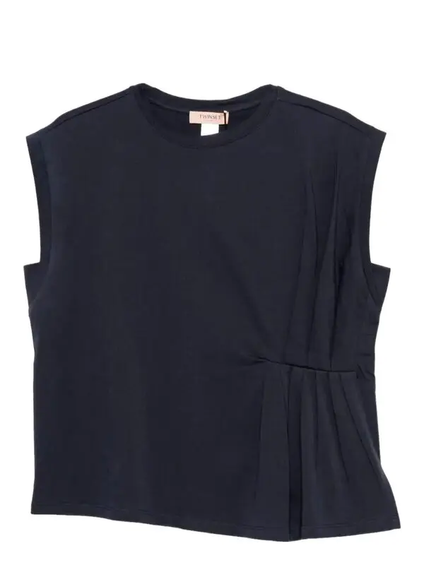 TWINSET Sleeveless Top With Pleated Detail - Black