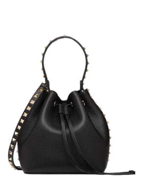 Valentino Garavani Rockstud Drawstring Bucket Bag - Black