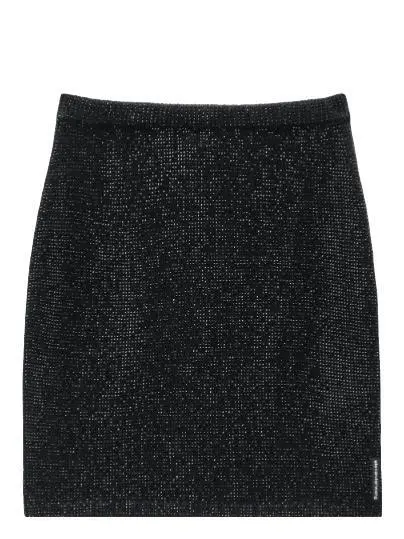 Alexander Wang Rhinestone Embellished Mini Skirt - Black