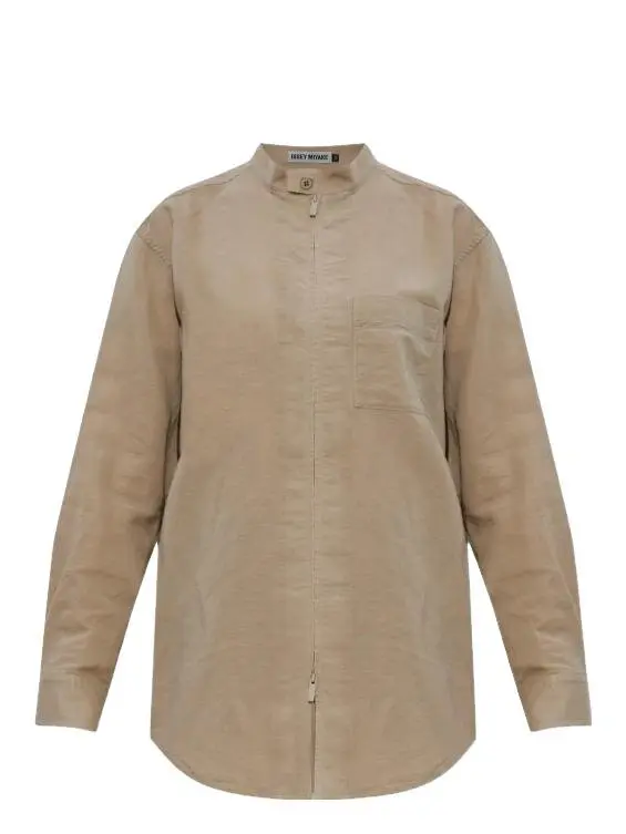 Issey Miyake Paper-esque Zip-up Shirt - Nude