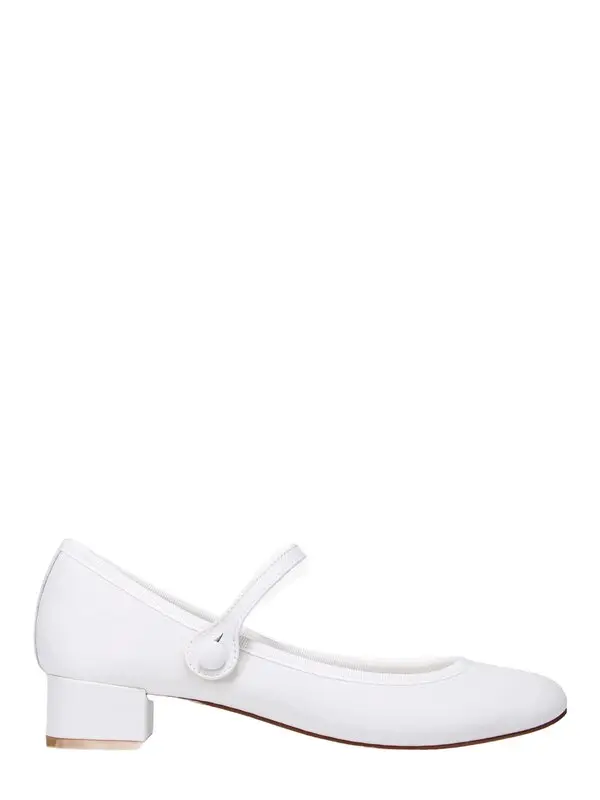 Repetto Round Toe High Heel Mary Janes - White