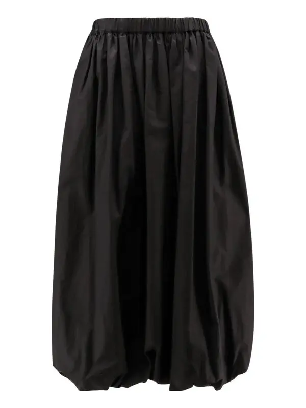 Pinko Long Balloon Skirt With Elasticated Waist And Pleated Detailing - Black