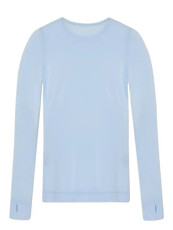 Issey Miyake Long-sleeve Top With Thumbholes - Light Blue