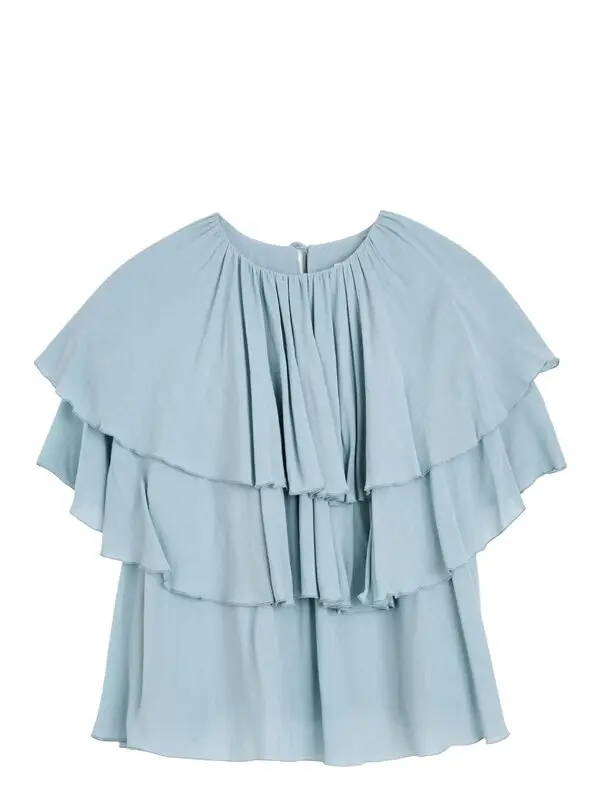 BY MALENE BIRGER Nina Ruffled Blouse - Arona Blue
