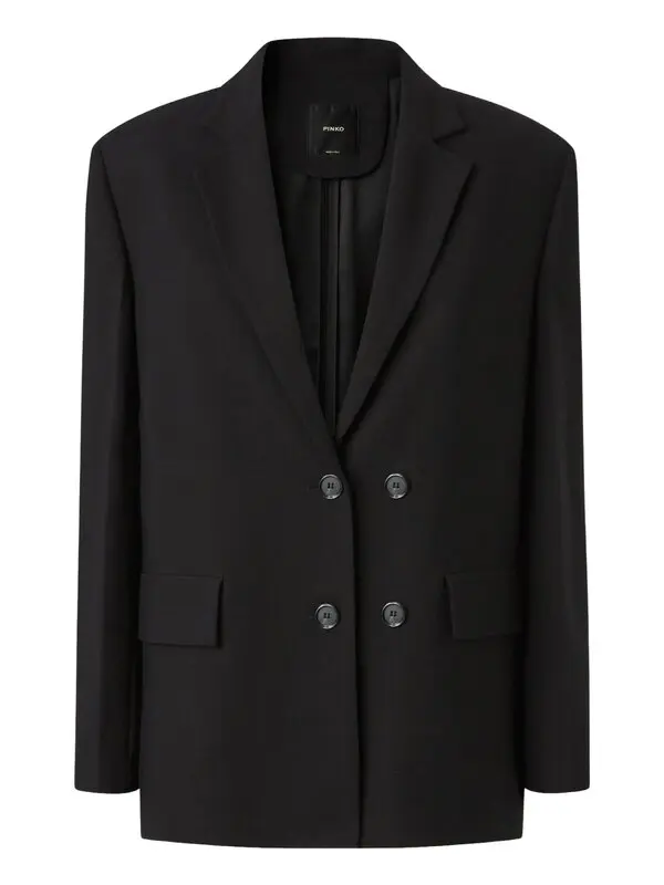 Pinko Double Breasted Buttoned Blazer Jacket - Black