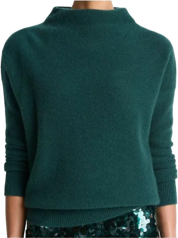 Vince Funnel Neck Sweater With Dropped Shoulders - Juniper
