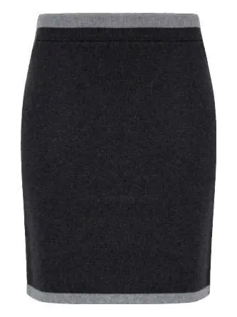 ROTATE BY BIRGER CHRISTENSEN Cotton Mini Skirt With Contrast Ribbing - Black