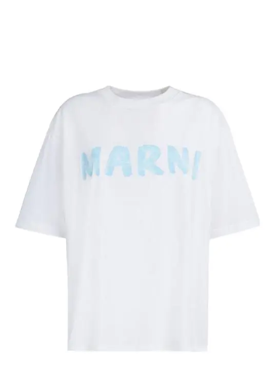 Marni Logo Printed Crewneck T-shirt - White