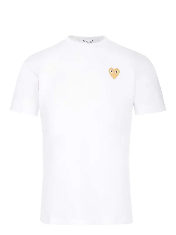 Play Comme Des Garcon Comme Des Garçons Play Logo Embroidered Crewneck T-shirt - White