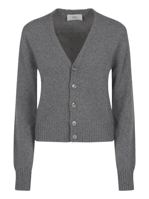 AMI Paris Long Sleeved V-neck Cardigan - No