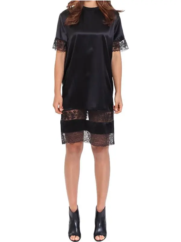 Givenchy Round Neck Short Sleeve Dress - Black