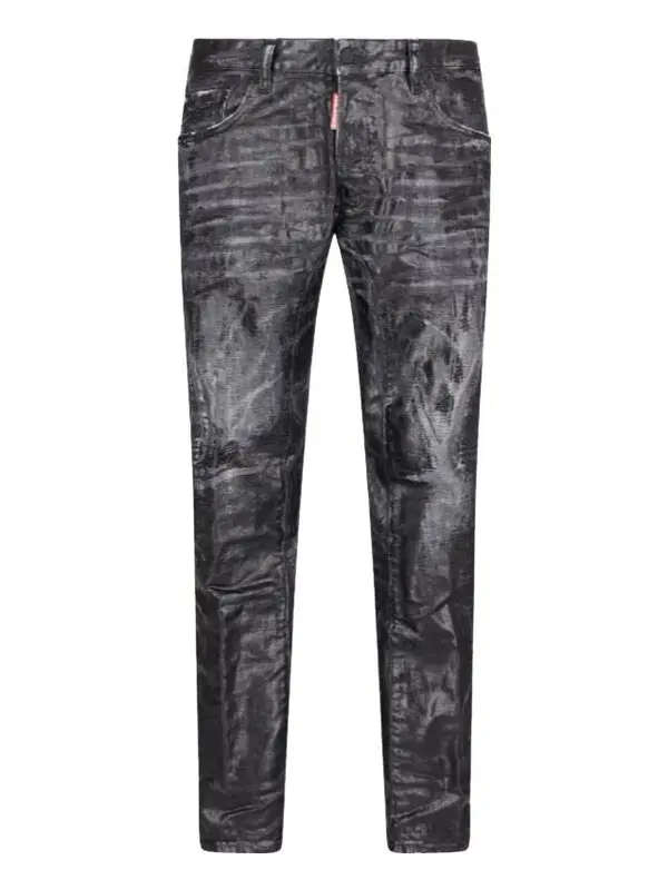 Dsquared2 Five-pocket Jeans With Textured Finish - Black