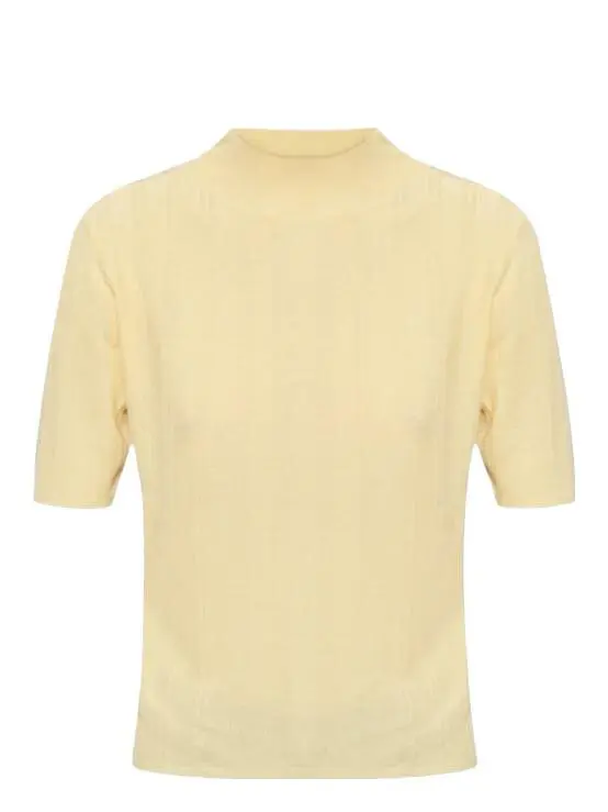 Officine Générale Laya Ribbed Mock-neck Knitted Top - No
